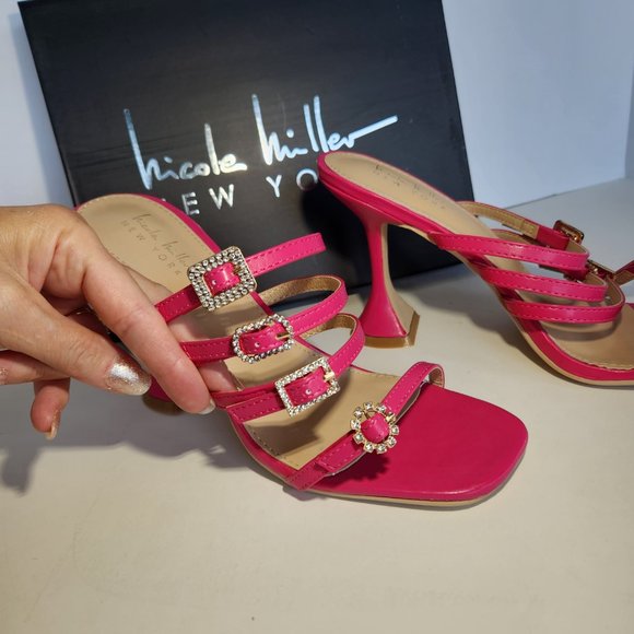 Nicole Miller | Shoes | Nicole Miller Hot Pink Wink Strappy Bling ...